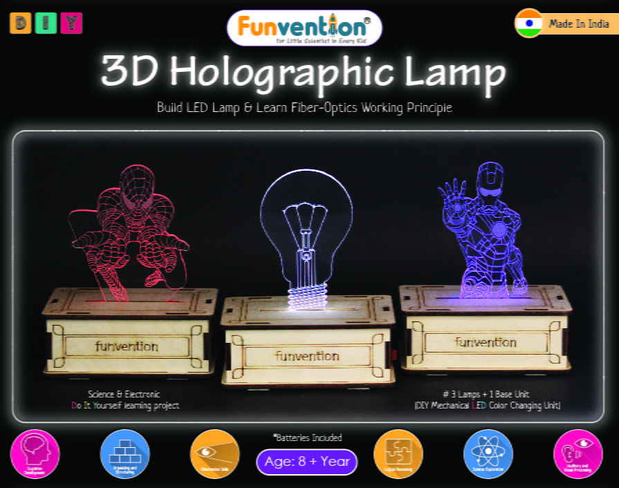 3D Holographic DIY Lamp (Super Heros)
