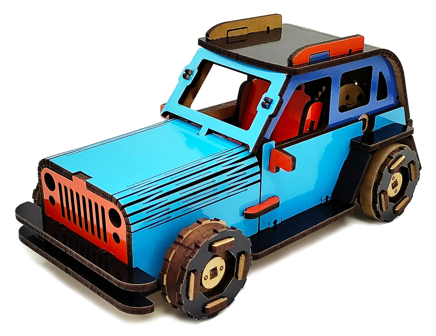 Jeep Car (Blue) DIY Mechanical Model